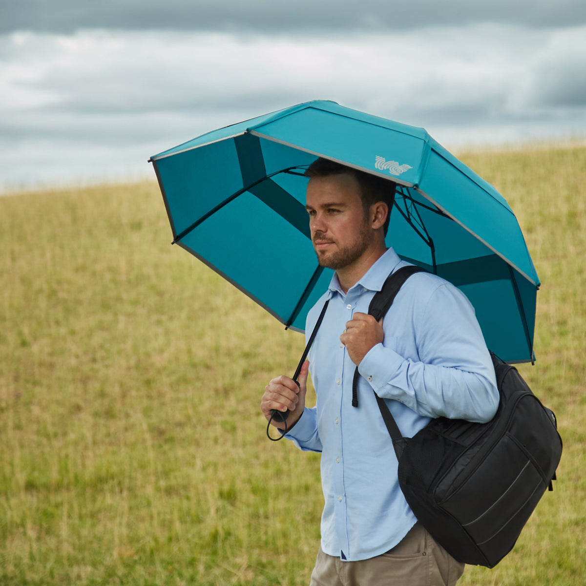 Paraguas plegable mejor valorado en color azul – Weatherman Umbrella